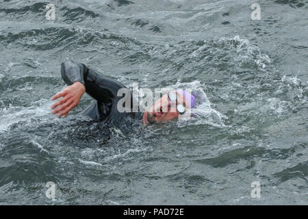 Belfast, Northern Ireland. 22 July 2018. The Titanic Triathlon was held ...