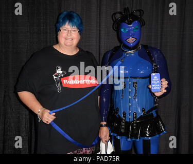Florida, USA. 21 July 2018. Lubomir Jastrzebski (right), his wife ...