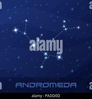 Andromeda constellation. Starry night sky. Vector illustration Stock ...