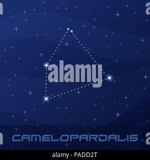 Camelopardalis constellation. Starry night sky. Cluster of stars ...