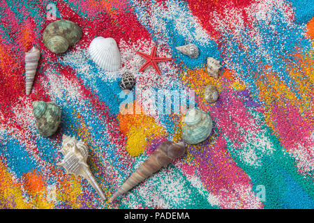 Sand dune sand texture with different colored sand particles layered in ...