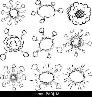 Comic book bubbles. Cartoon explosions funny comical speech clouds, comics words, thinking ...