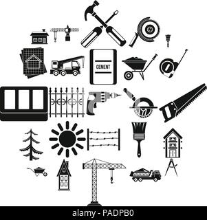 Sturdy construction icons set, simple style Stock Vector Image & Art ...