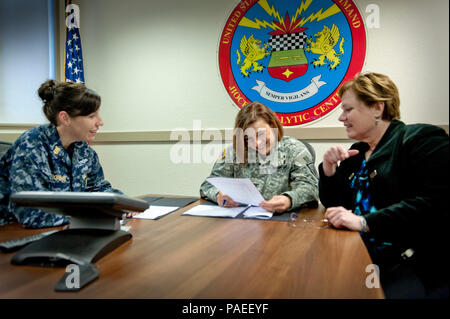 U.S. Army Col. Kristin Baker, center, Joint Intelligence Operations ...