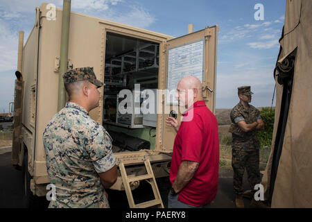 A U.S. Marine Corps AN/MRQ-13 Communications System attached to Marine ...