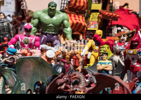 Background of cartoons and movies heroes and monsters action figures ...