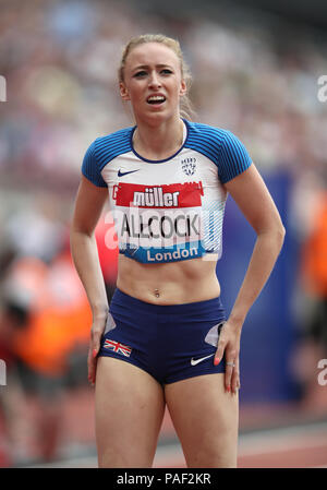 Great Britain's Amy Allcock reacts after the Women's 400m during day ...