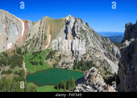 frazier lake below the bridger mountains near bozeman, montana Stock ...