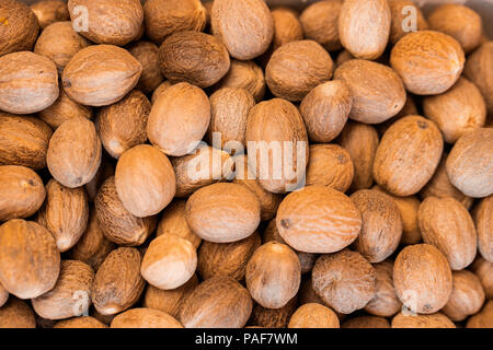 BASKET OF FRESH NUTMEG WITH MACE, CARIBBEAN Stock Photo - Alamy