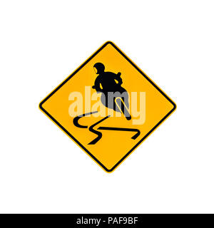 Motorcycle warning sign Stock Photo - Alamy