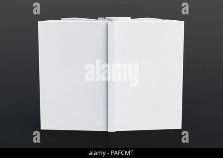 White blank vertical book cover standing isolated on white background ...