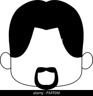 Cute midget man face with beard vector illustration graphic design ...