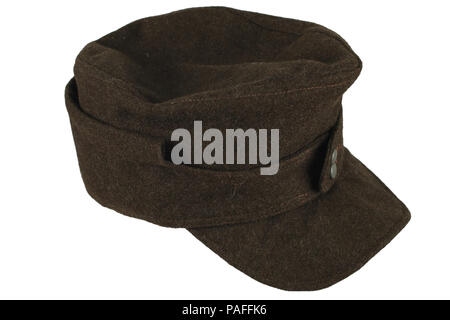 German Army field cap (kepi) World War II period isolated on a white ...