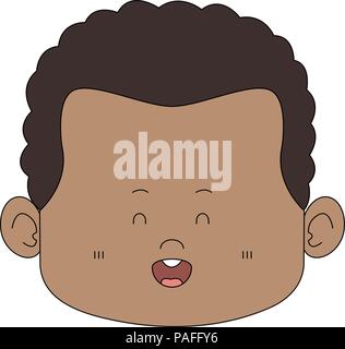 Cute midget afro man face vector illustration graphic design Stock ...