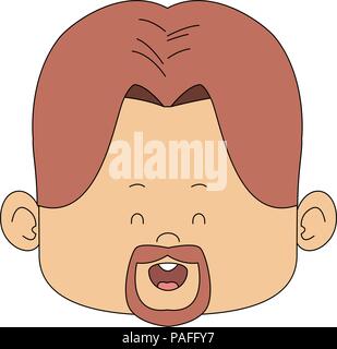 Cute midget man face with beard and glasses vector illustration graphic ...