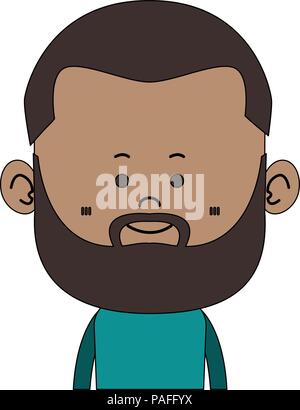 Cute midget black man with beard profile vector illustration graphic ...