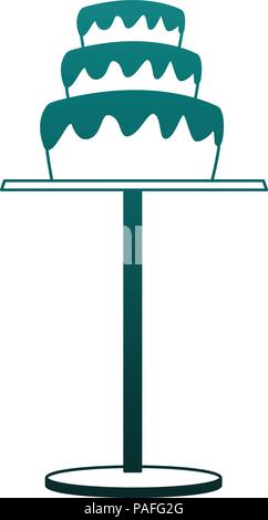 Wedding cake on table cartoon vector illustration graphic design Stock ...