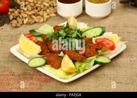Traditional Turkish Raw Meat Wrap (Turkish Name: Cig Kofte Durum), Raw ...