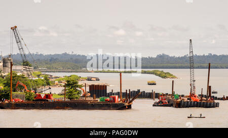 LIBREVILLE, GABON - MAR 6, 2013: Port of Libreville, Gabon. Port of ...