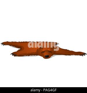 Brown bear rug isolated on white background Stock Vector Image & Art ...