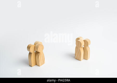 two group of people stand opposite each other, illustration Stock ...