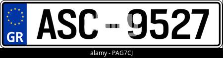 Greece car plate. Vehicle registration number Stock Vector Image & Art ...