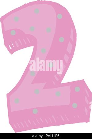 cute number two icon over white background, vector illustration Stock ...