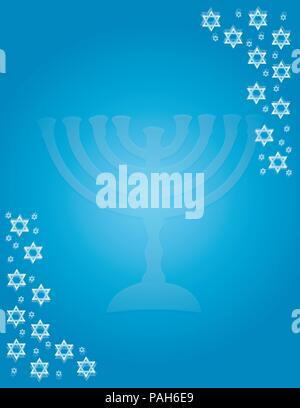 Jewish holiday hanukkah background with rabbi reading torah in ...