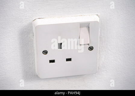 Electrical plug. This three-pin BS 1363 (British Standard) plug is used ...