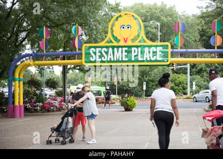 Langhorne, PA July 21, 2018: Sesame Place is a children's theme park ...