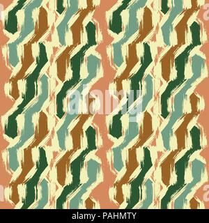 Green Dry Brush Strokes Seamless Pattern. Hand Drawn Artwork Abstract ...