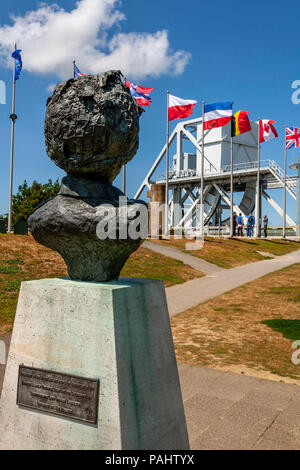Major John Howard memorial at Pegasus Bridge Caen Canal Bénouville Near ...