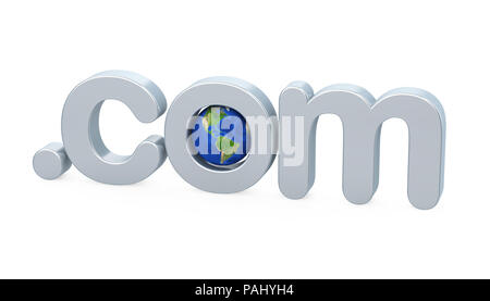 illustration of dot com icon with globe on white background Stock Photo ...