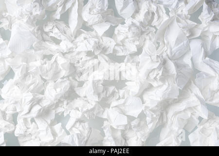 Used screwed paper tissue isolated on white background. Crumpled tissue ...