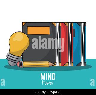 Mind power and intelligence cartoons elements vector illustration ...