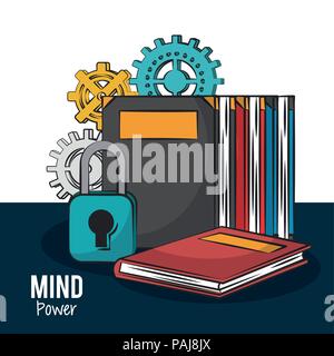 Mind power and intelligence cartoons elements vector illustration ...