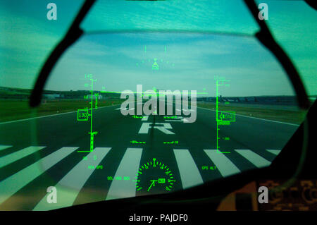 View of the pilot's instruments, cockpit of a Boeing 737 - 700 in a ...