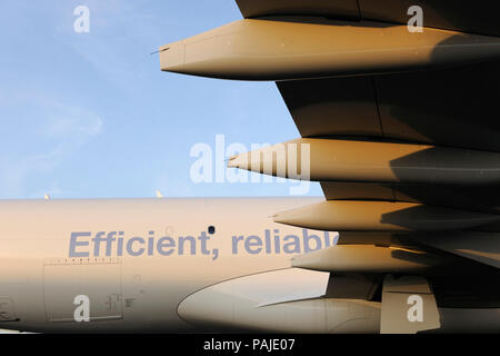 Airbus A330 trailing-edge of wing and winglet enroute LGW-MSP on flight ...