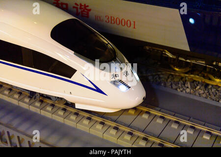 BEIJING, CHINA - APR 6, 2016: High-speed train CRH3 model at the ...