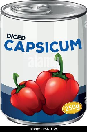 A tin of diced capsicum illustration Stock Vector Image & Art - Alamy