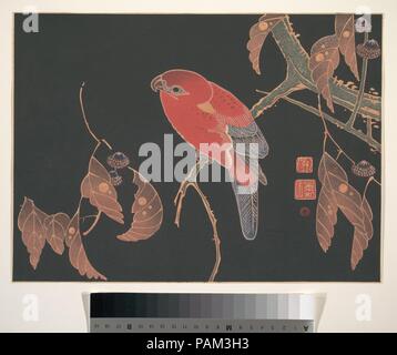 A woodblock print by Japanese artist Ito Seiu, depicting Umi bozu, a ...