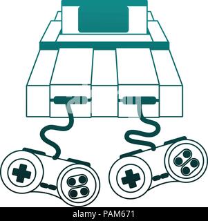Retro videogame console and gamepads Stock Vector Image & Art - Alamy