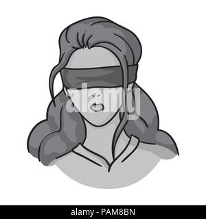 Hostage icon in cartoon style isolated on white background. Crime ...