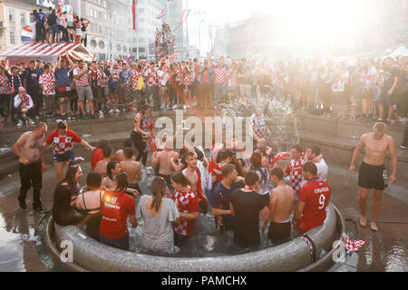Croatia supporters cheer in support of their team during the FIFA World ...
