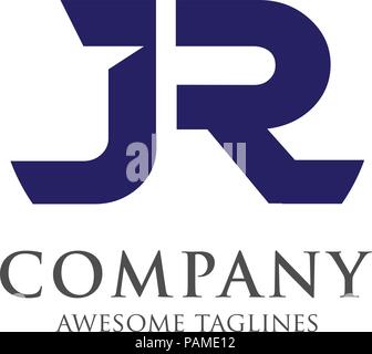 creative letter jr logo concept, letter jr lines connected logo vector ...