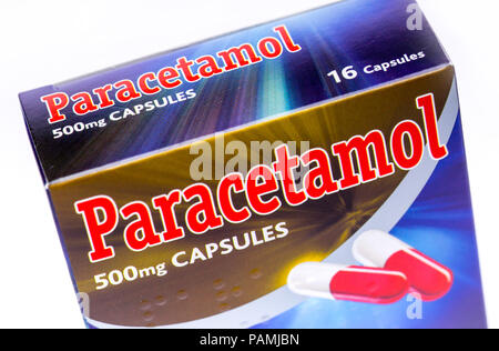 A packet of Paracetamol tablets - white background Stock Photo - Alamy
