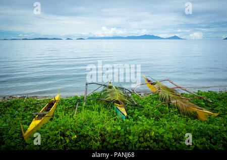 Traditional filipino boats bangka or banca at the blue lagoon in El ...