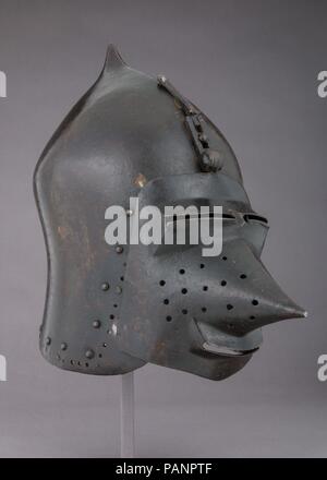 A visor for a German bascinet,2nd half of the 14th century,. Heavy ...