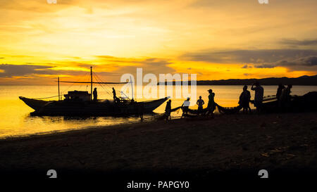 Traditional fishing village in Palawan island, Philippines Stock Photo ...