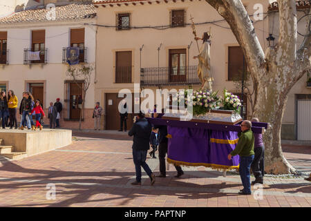 Carrying The Patron Saints into the Church as a small town in Spain ...